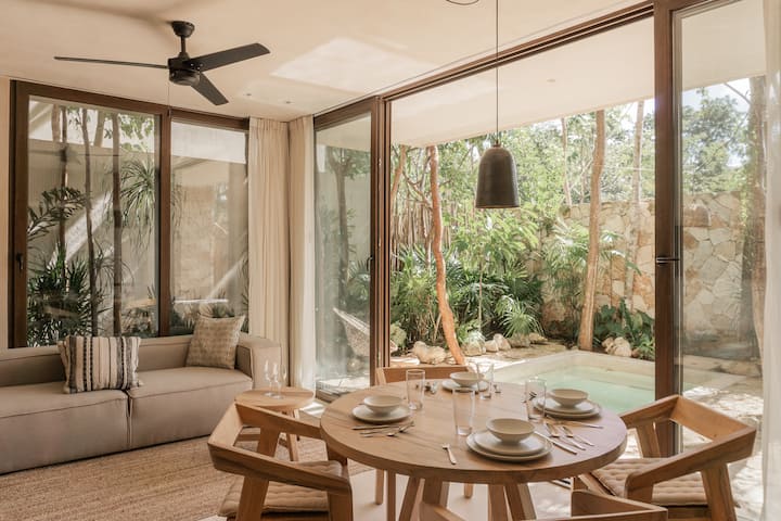 Apartment With A Private Garden & Pool, Aldea Zama - Tulum