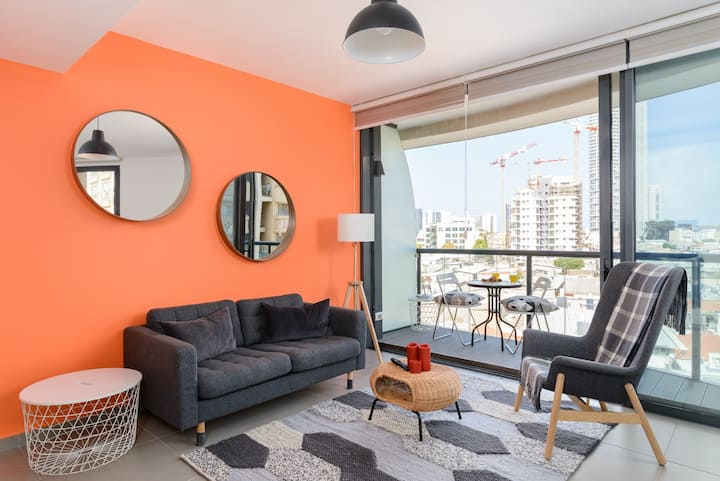 New 1br Florentine Nice City View With Balcony - Tel Aviv