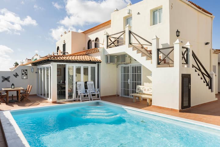 Palm Villa With Own Pool Overlooking Golf Course - Tenerife