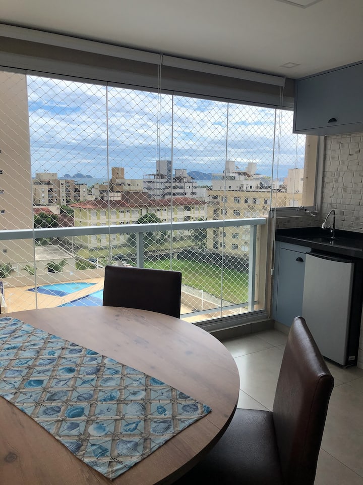 Apartamento Com Churrasqueira E Vista Para O Mar - Guarujá