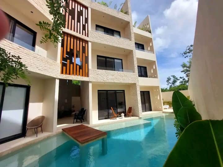 Boho-chic Studio | King Bed + Pool | Centric - Tulum