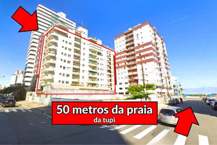 Ap 50 Mts Da Praia Com Churrasqueira Na Sacada - Praia Grande