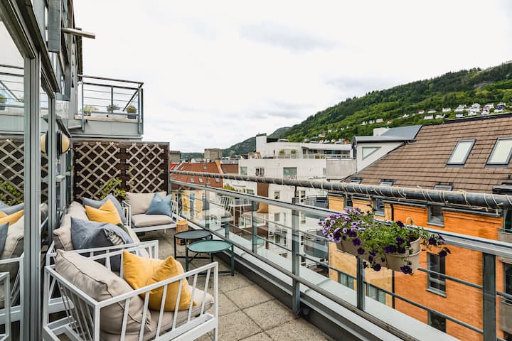 Elevator - 18spm Balcony - 2 Min To City Train - Bergen, Norway
