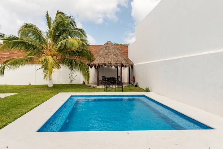 Casa Palancar Con Hermosa Piscina Y Palapa Privada - Cozumel