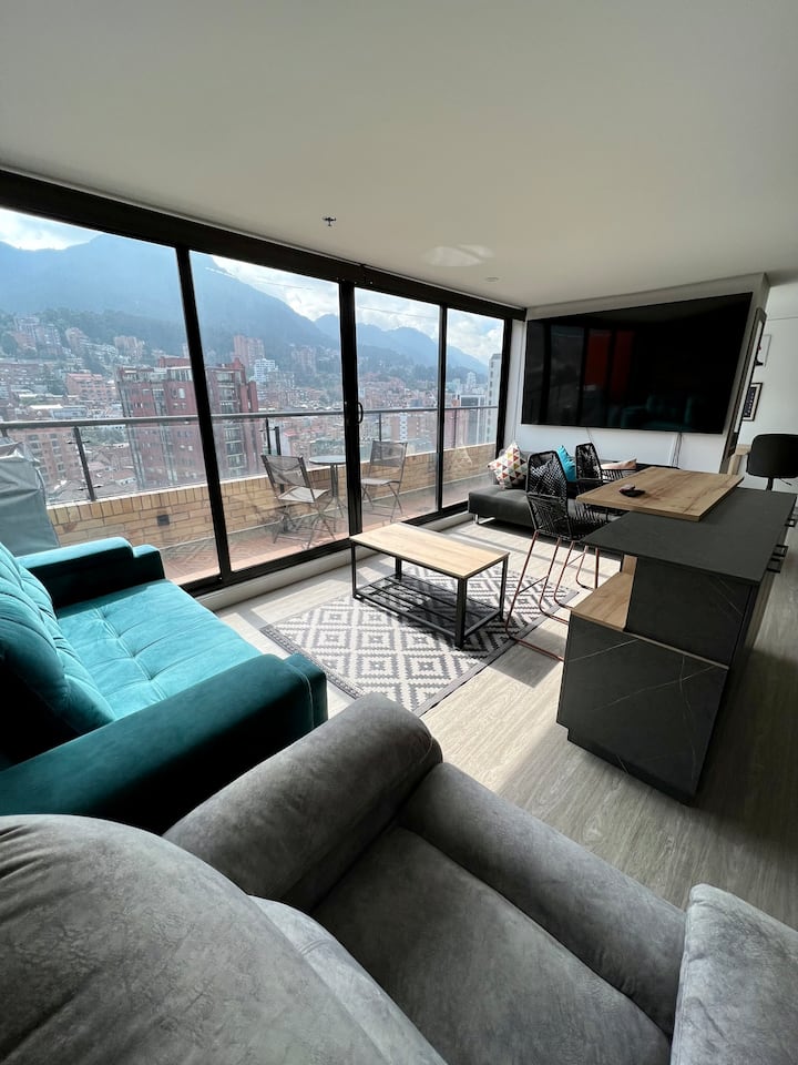 Imponente Loft Con Gran Terraza Y Vista A Cerros - Bogota