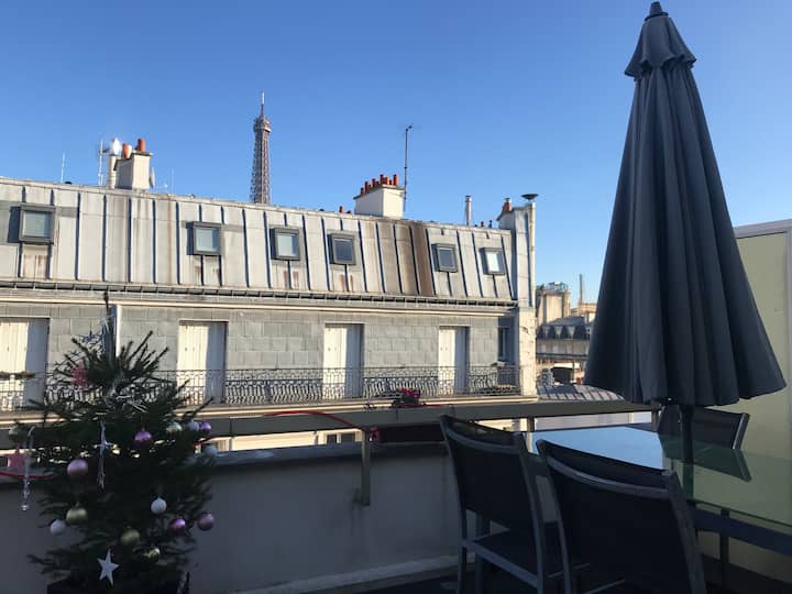 Studio Avec Terrasse Vue Tour Eiffel - Paris