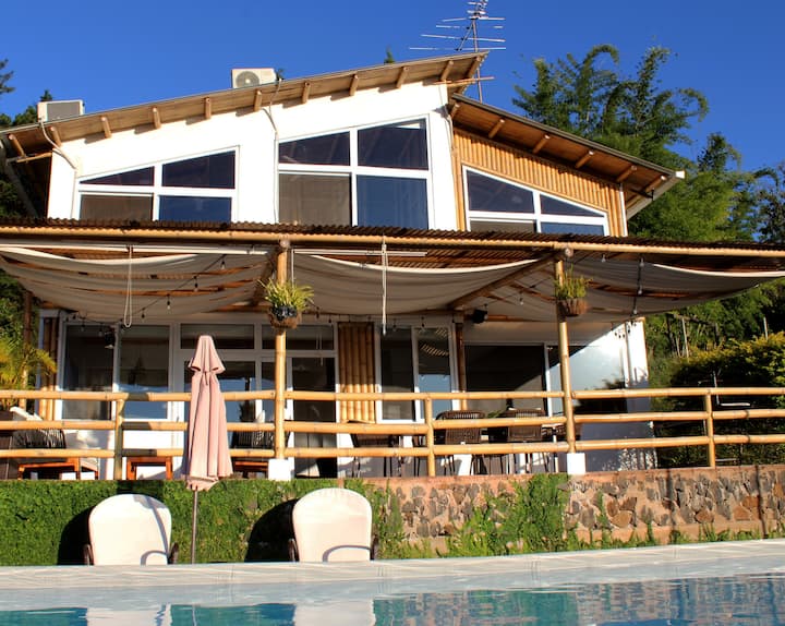 Casa Bamboo Laguna El Pino Con Vistas Y Piscina - Guatemala