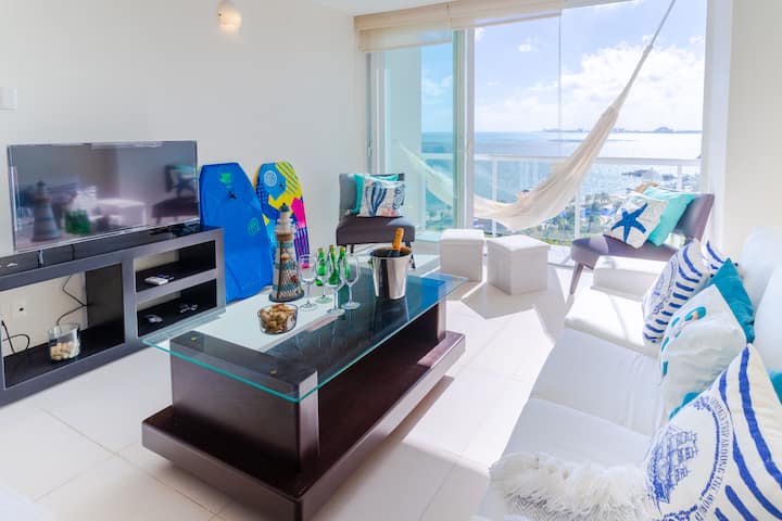 Relajante Depto Beach View, Piscina, Wi-fi, A/c - Cancún