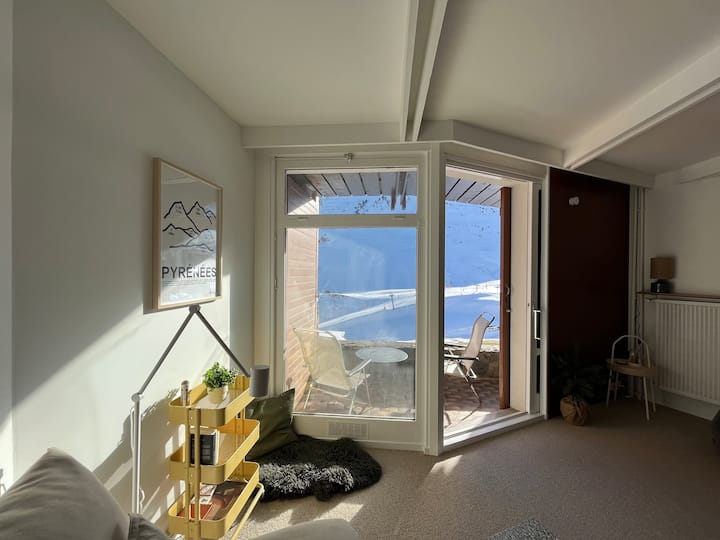 La Mongie - Studio Rénové Avec Terrasse Plein Sud - La Mongie