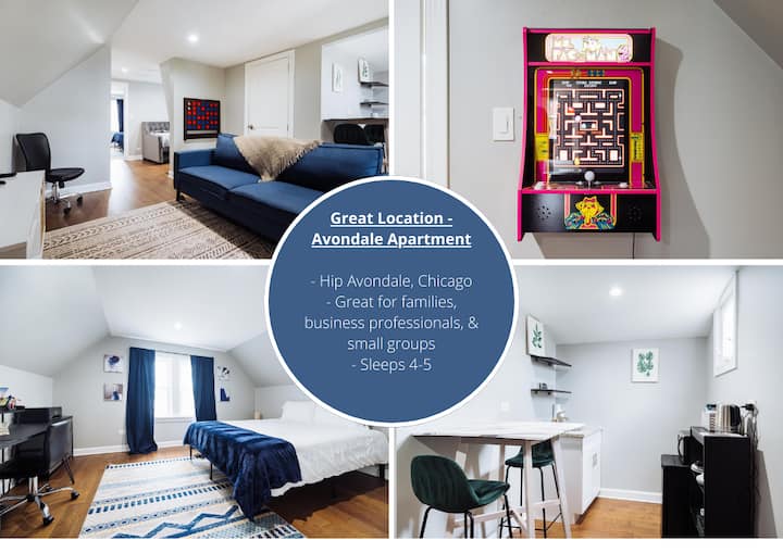 Great Neighborhood Logan Sleeps 5 - Games + Pacman - Chicago