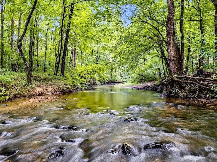 Large Creekside Retreat, 5 Acres-prime Location! - Ellijay, GA