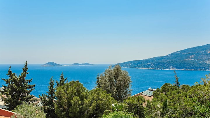 Kalkan Deniz Manzaralı Isıtmalı Havuzlu Villa 1190 - Ova