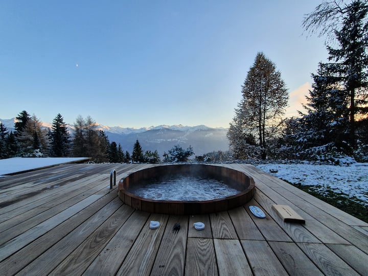 Chalet Chic Et Design Avec Sauna Et Jacuzzi - Crans-Montana