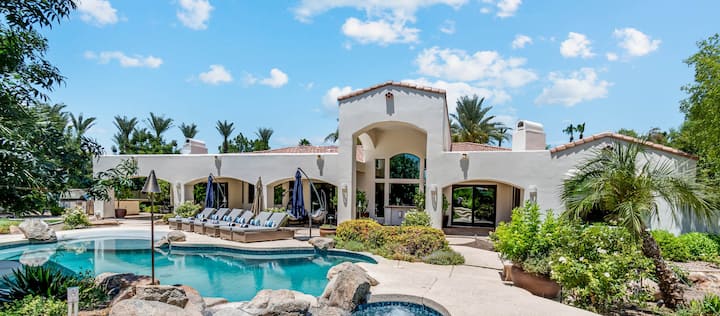 ️️3 Min To Old Town️️spectular Villa️️swimbar️️pickleball️️golf️️spa️️bbq - Paradise Valley, AZ