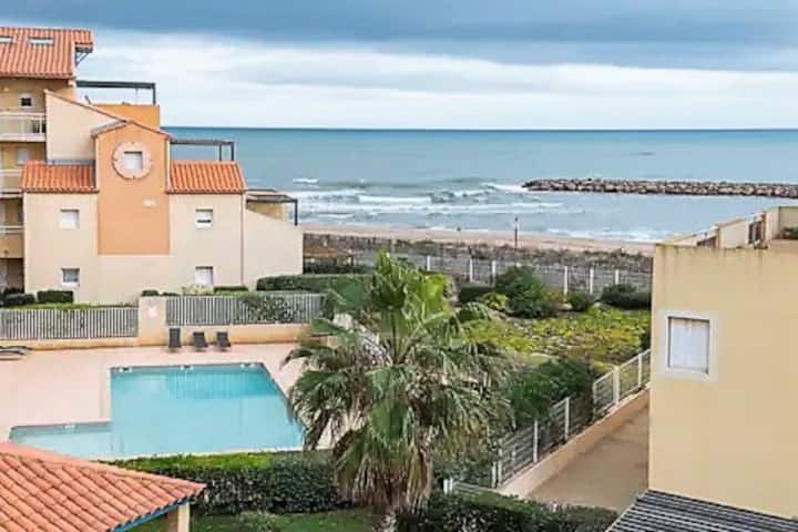 Appartement 3* Climatisé  Face Plage Avec Piscine - Valras-Plage
