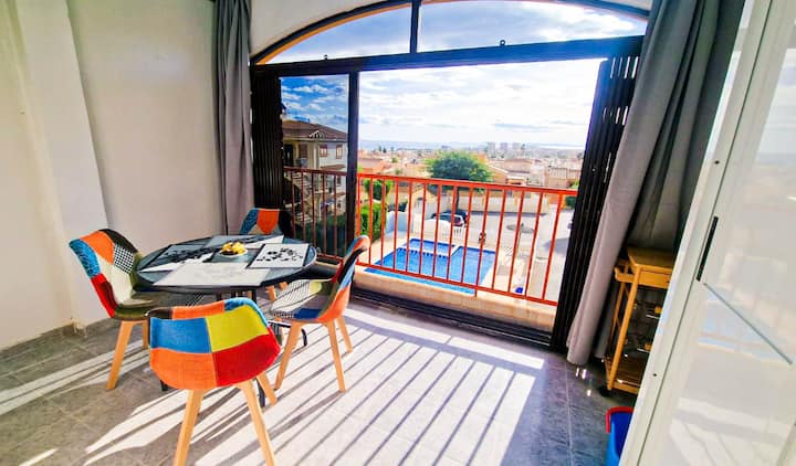 Sunny Apartment Large Terrace Sea View 600m Beach - Torrevieja