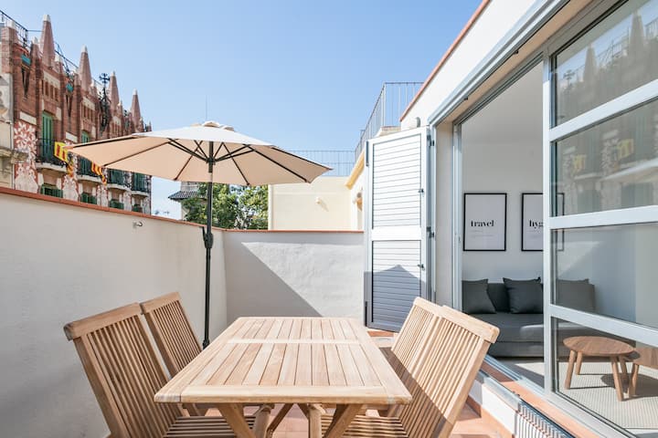 Duplex Penthouse 1bedroom With Private Terrace - Barcelone
