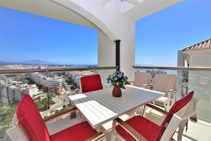 Precioso áTico Con Piscina, Clima Y Vistas Al Mar, Cerca De Playa, Supermercados, Puerto Y Gimnasio - Estepona