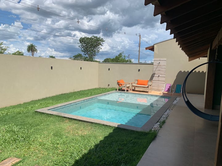 Casa Piscina+lago Com Cachoeira. - Bonito