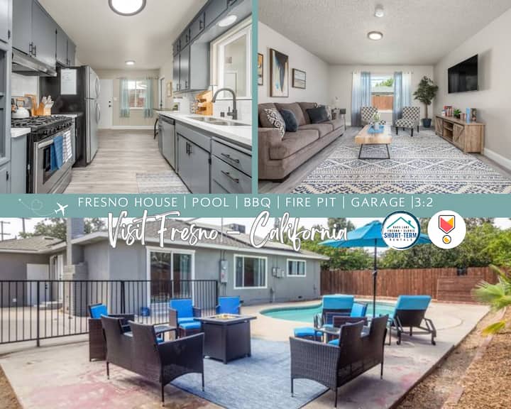 Fresno House | Pool | Bbq | Fire Pit | Garage |3:2 - Fresno, CA