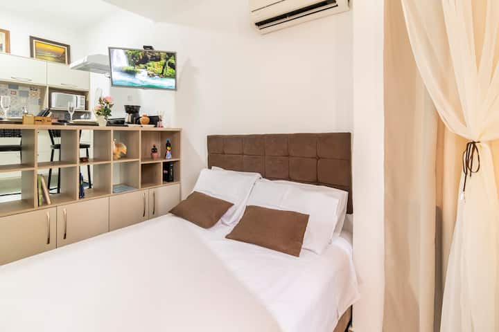 Studio Charmoso Pé Na Areia Melhor Praia De Santos - Santos