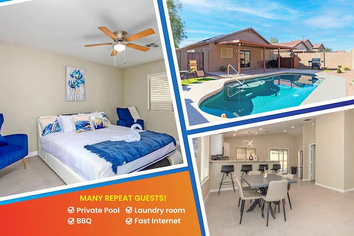 Oasis In The Desert King/great Location/pool/wifi - Casa Grande, AZ