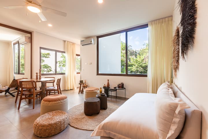 The Chill One • Design 2br • Shared Rooftop Pool - Tulum