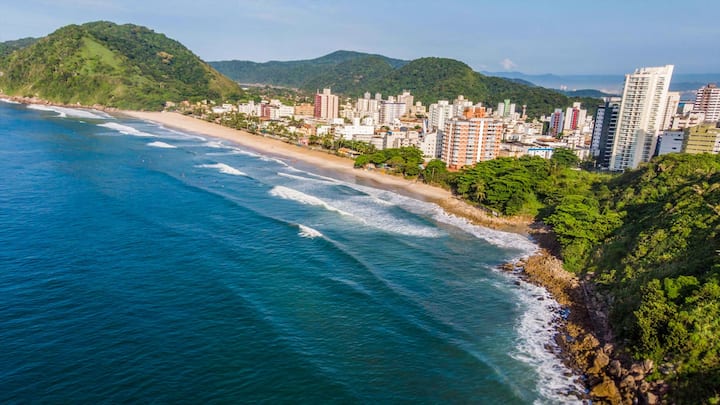 Apto Na Praia Do Tombo,  Bandeira Azul Guarujá. - Guarujá