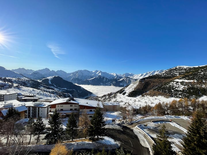 Appart. Plein Sud 170m², 5 Chambres, 10 à 12 Pers - L'Alpe d'Huez