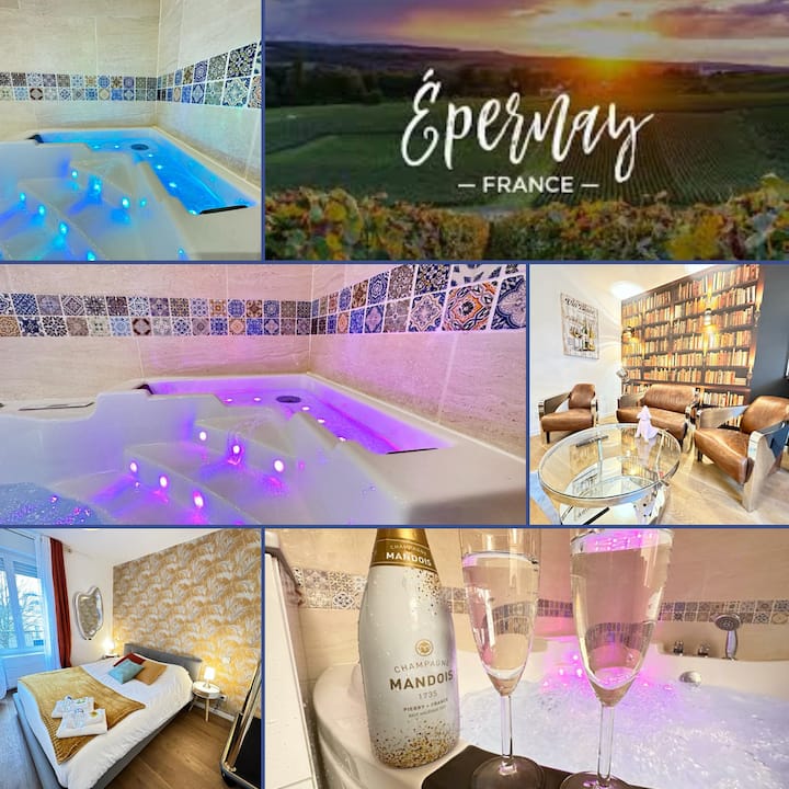 Eluxueuse Suite Dom Perignon Avec Baignoire Balnéo - Épernay