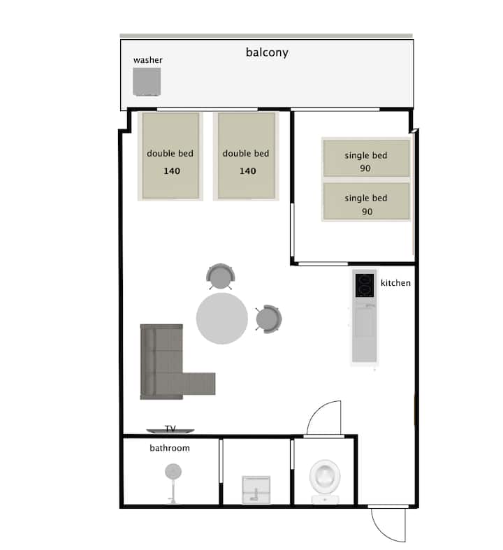 .,Copo-hara53/2br-apt 55sqm/lounge&nearocat - Osaka, Japan