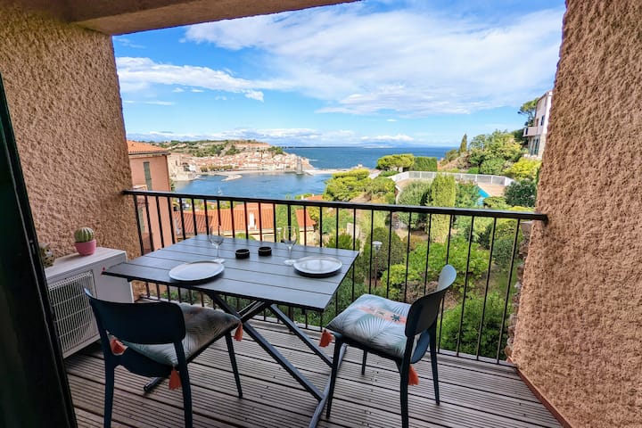 Appartement-vue Mer-loggia-clim-wifi-parking - Collioure