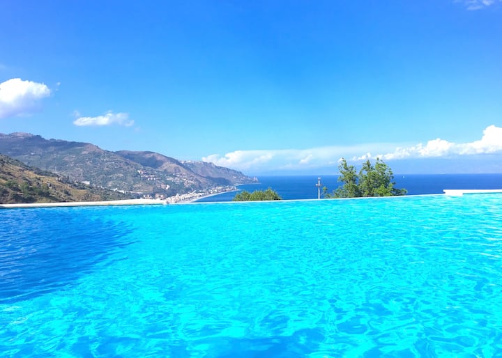 Panoramic Residence Taormina Seaview Terrace+pool - 타오르미나