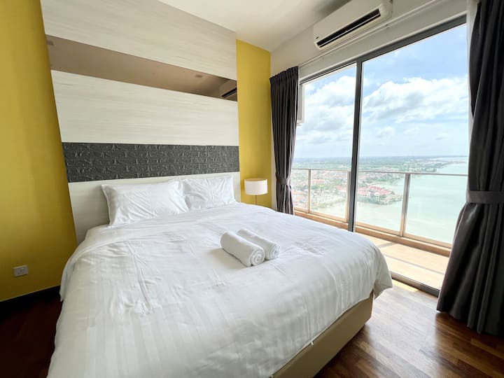 Silversc@pe Melaka Seaview 2room/5pax/bathub/tvbox - Malacca