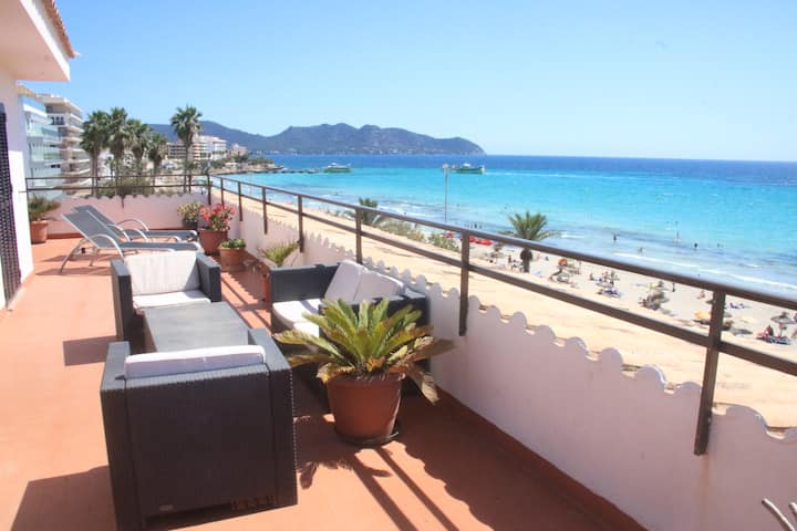 ÁTico Moderno En La Playa Con Una Gran Terraza Y Excelentes Vistas Al Mar. - Sa Coma