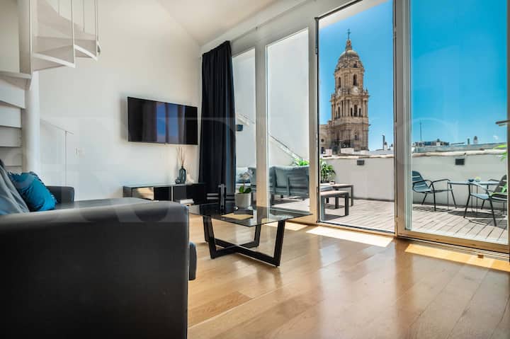 Penthouse Avec Terrasse & Vue Sur Cathédrale -Rems - Malaga Province, Espagne