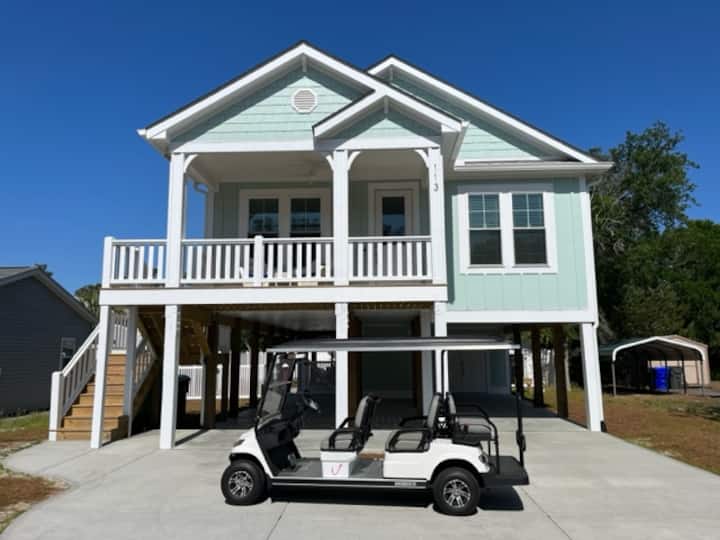 “Red Hook” Oak Island Living W/ 6 Seat Golf Cart! - Oak Island, NC
