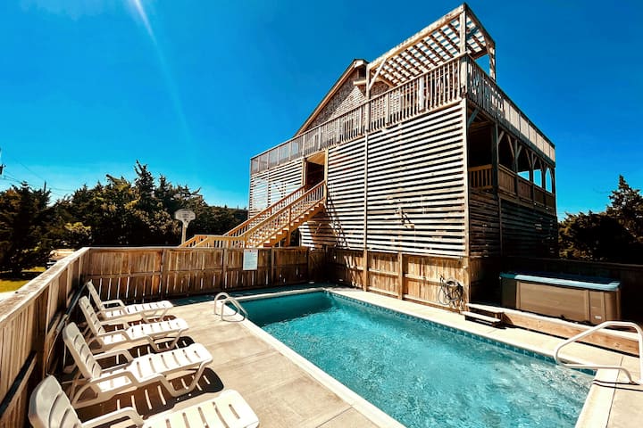 Ocean Views, Pvt Pool, Ht, Game Rm, Dog Friendly - Outer Banks, NC