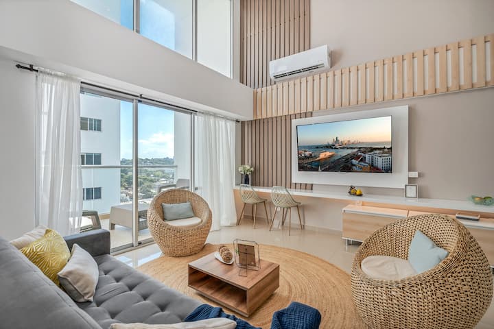Gem Double Height*2bed/3bath Ac* Pools*balcony* - Cartagena
