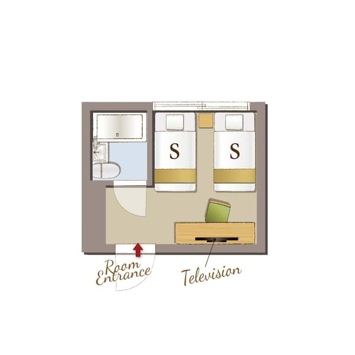 【Twin】near Kyoto Imperial Palace! ／Shared Laundry - Kyoto