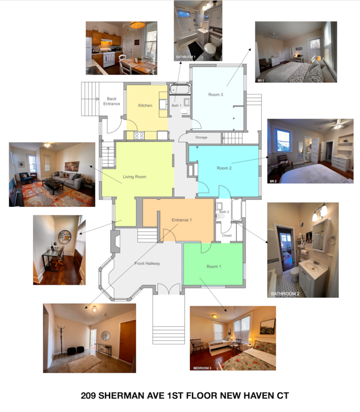 B2-1 Spacious-3 Br-2 Bathr- -All Rooms With Ac - New Haven, CT
