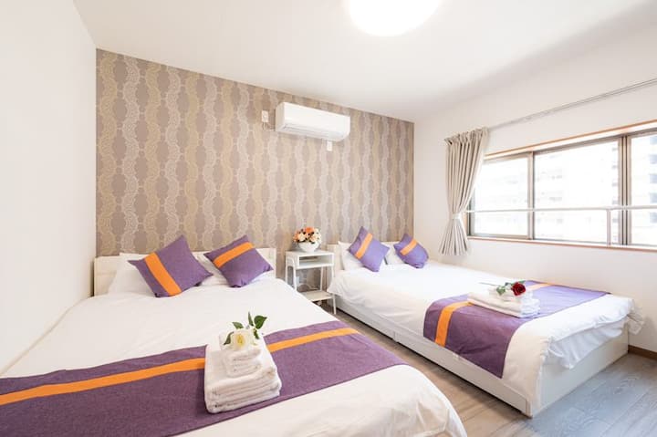 323難波4階-難波駅徒歩約6分/関西空港直通/最大7人宿泊可能/道頓堀・心斎橋・黒門市場/usj - Japon