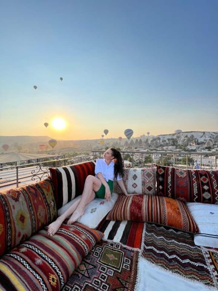 Göreme Center  Breakfast Inc, Rooftop Balloonview - カッパドキア