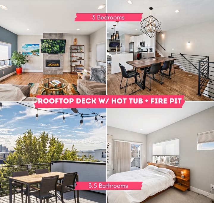 Modern Downtown Home | Hot Tub & Rooftop - Denver, CO