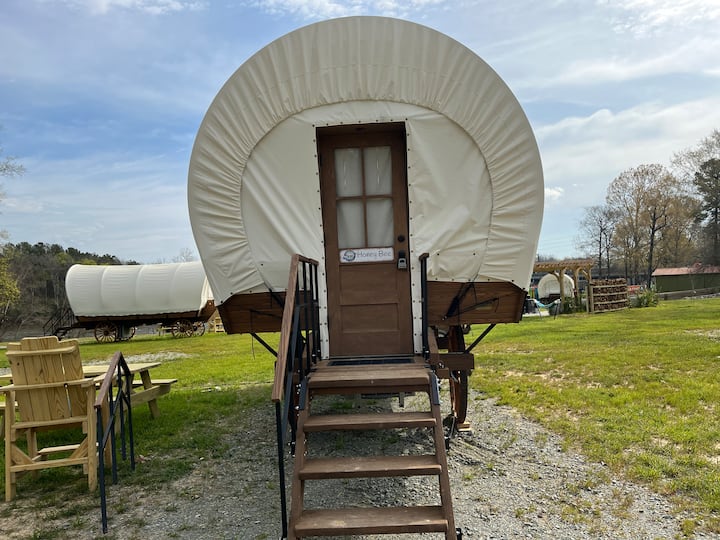 Riverside Wagon Glamping- Honey Bee - Raven Rock State Park, Lillington