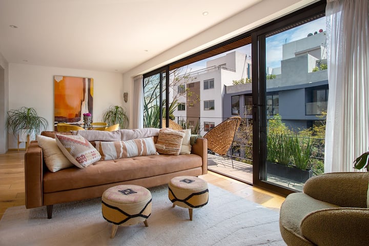 Sunny Condesa Apartment With Ac & Private Rooftop - Mexico