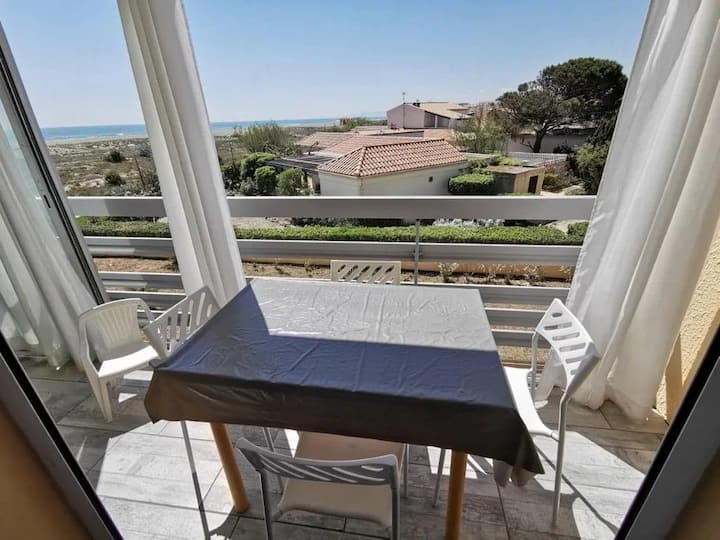 Beau F2 Front De Mer, Balcon Vue Mer - Leucate