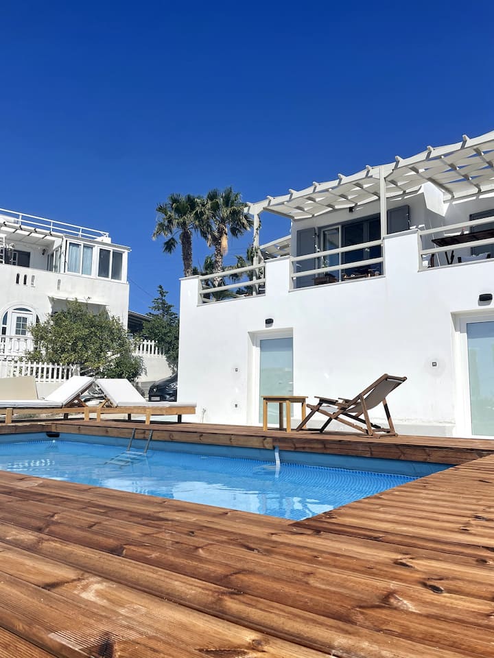 Minimal Blue Apartment With Sunset View In Paros - Paros