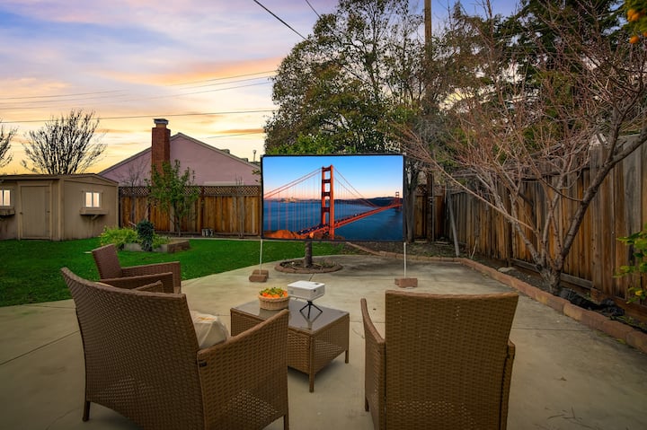 New! Cozystay W/outdoor Movie Near Applepark - Santa Clara University, Santa Clara