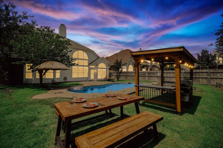 Modern Boho 6br W Pool,yoga, Sixflags,at&t Stadium - Arlington, TX